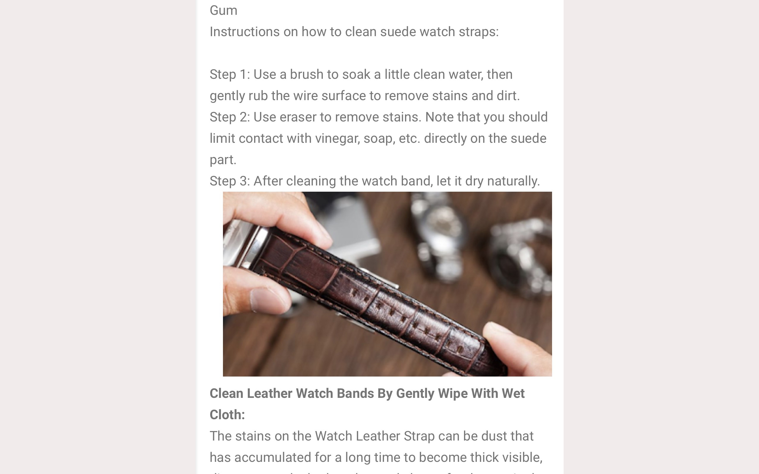 Guide How To Clean A Leather Watch Strap - App on Amazon Appstore