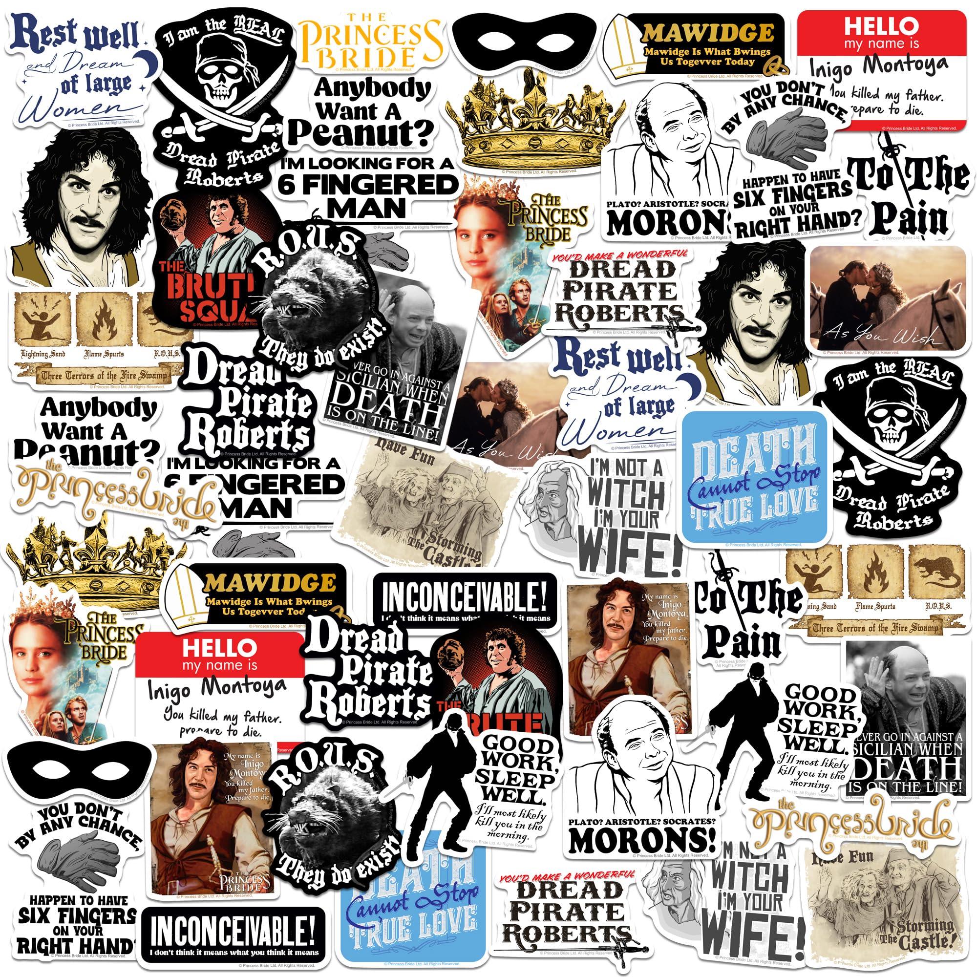 Amazon.com: Princess Bride 50ct Vinyl Large Deluxe Stickers Variety ...