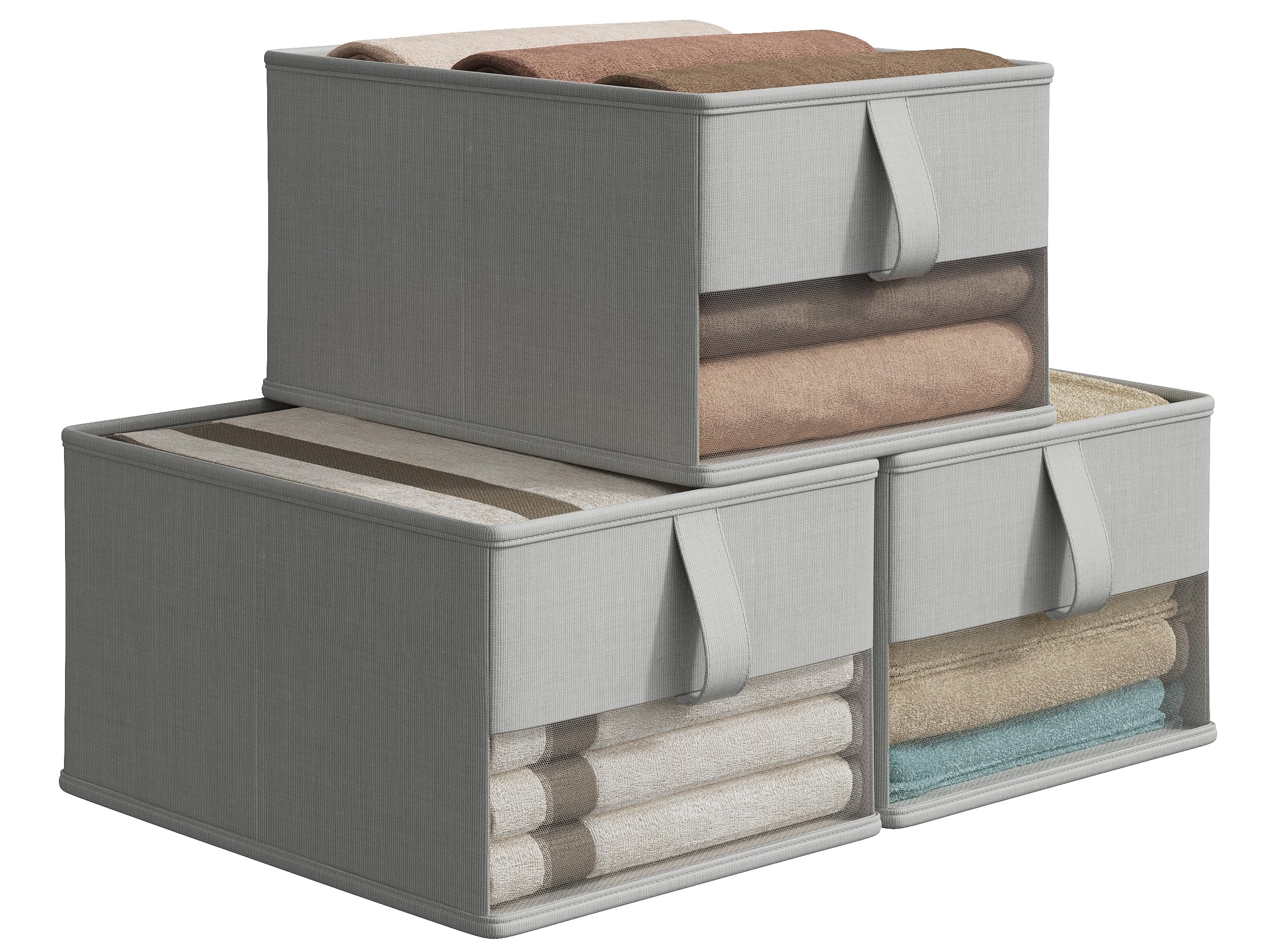 Amazon.com - Vailando Foldable Storage Bins with Clear Window, Fabric ...