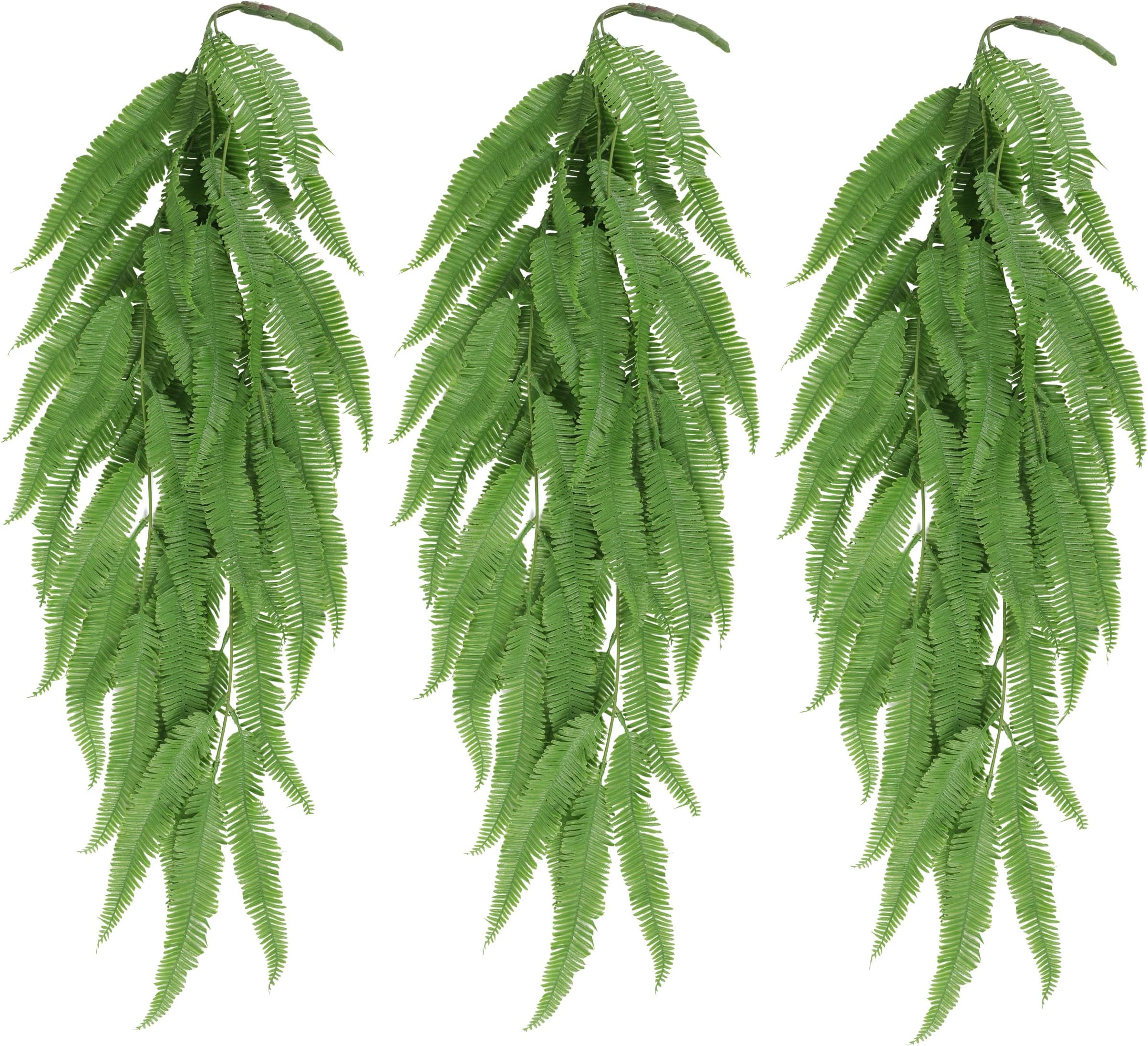 Amazon.com: 2 Pcs Artificial Plants Hanging Vines Ferns Outdoor UV ...