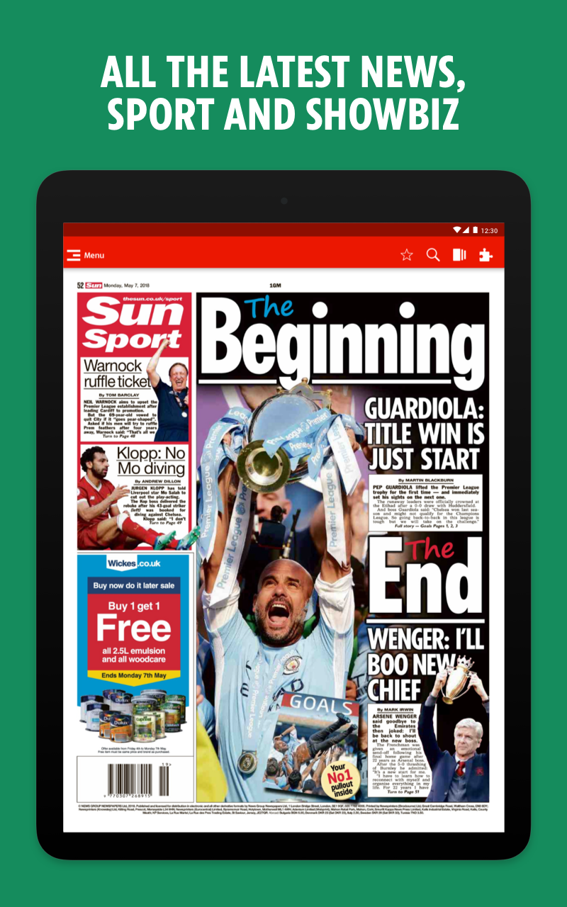 The Sun Newspaper - News, Sport & Celebrity Gossip:Amazon.com:Appstore ...