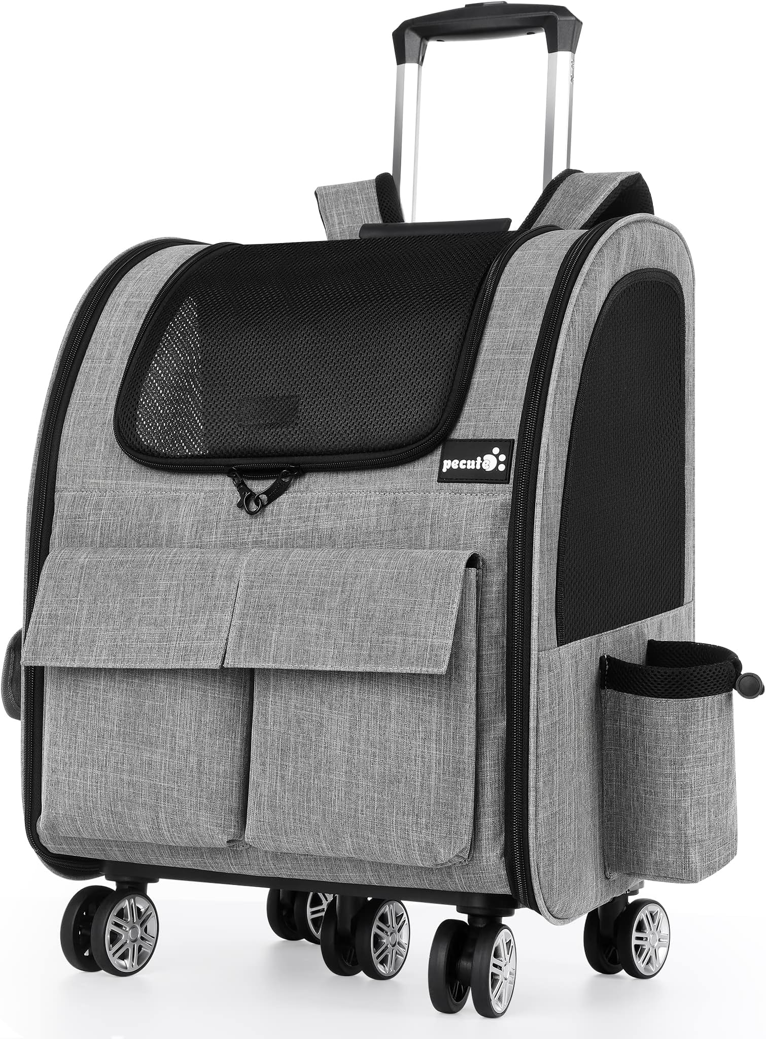Amazon.com : Oakcat Pet Carrier with Wheels, Dog Cat Puppy Extra Large ...