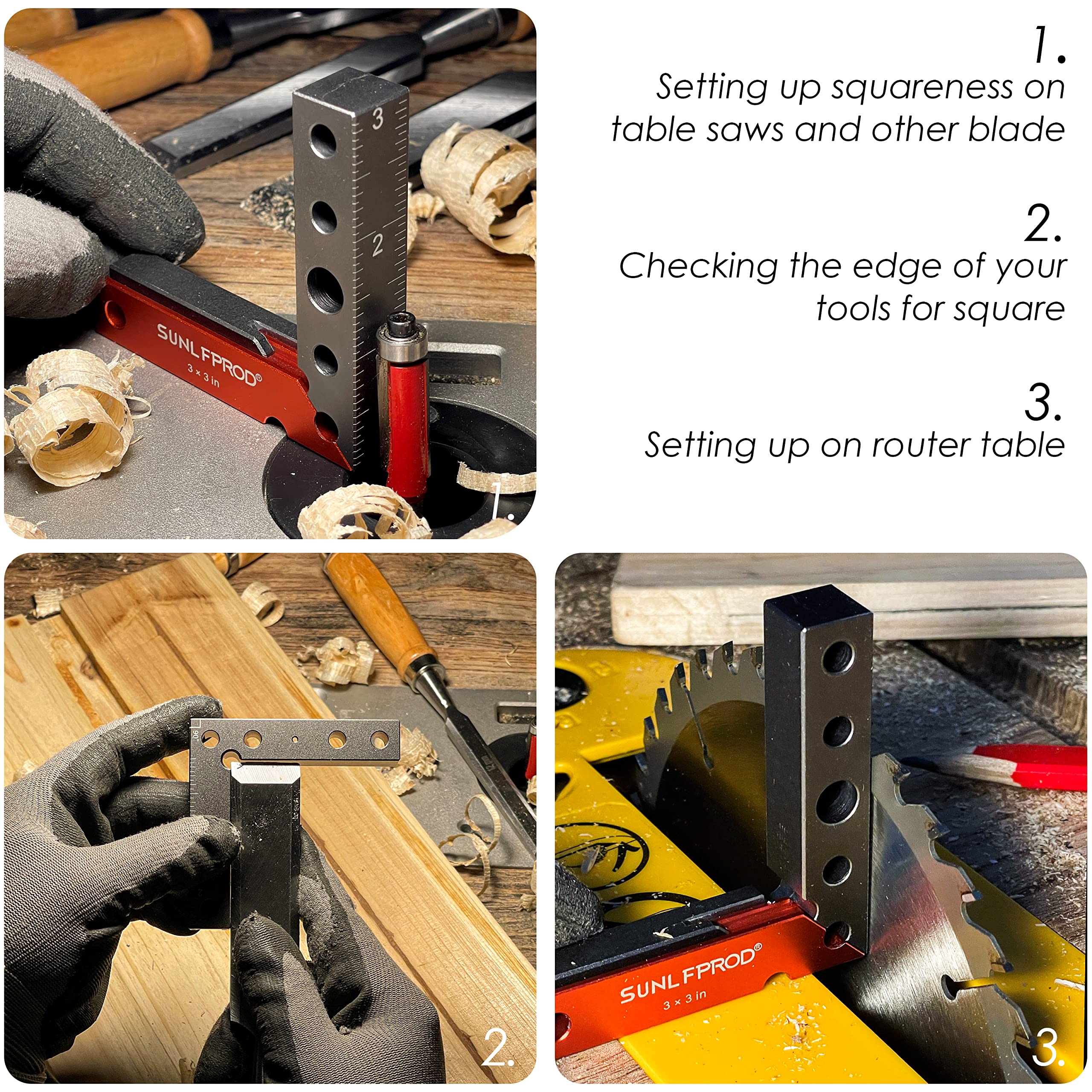 Snapklik.com : SUNLFPROD Mini Square Center Finder - Woodworking 45 ...