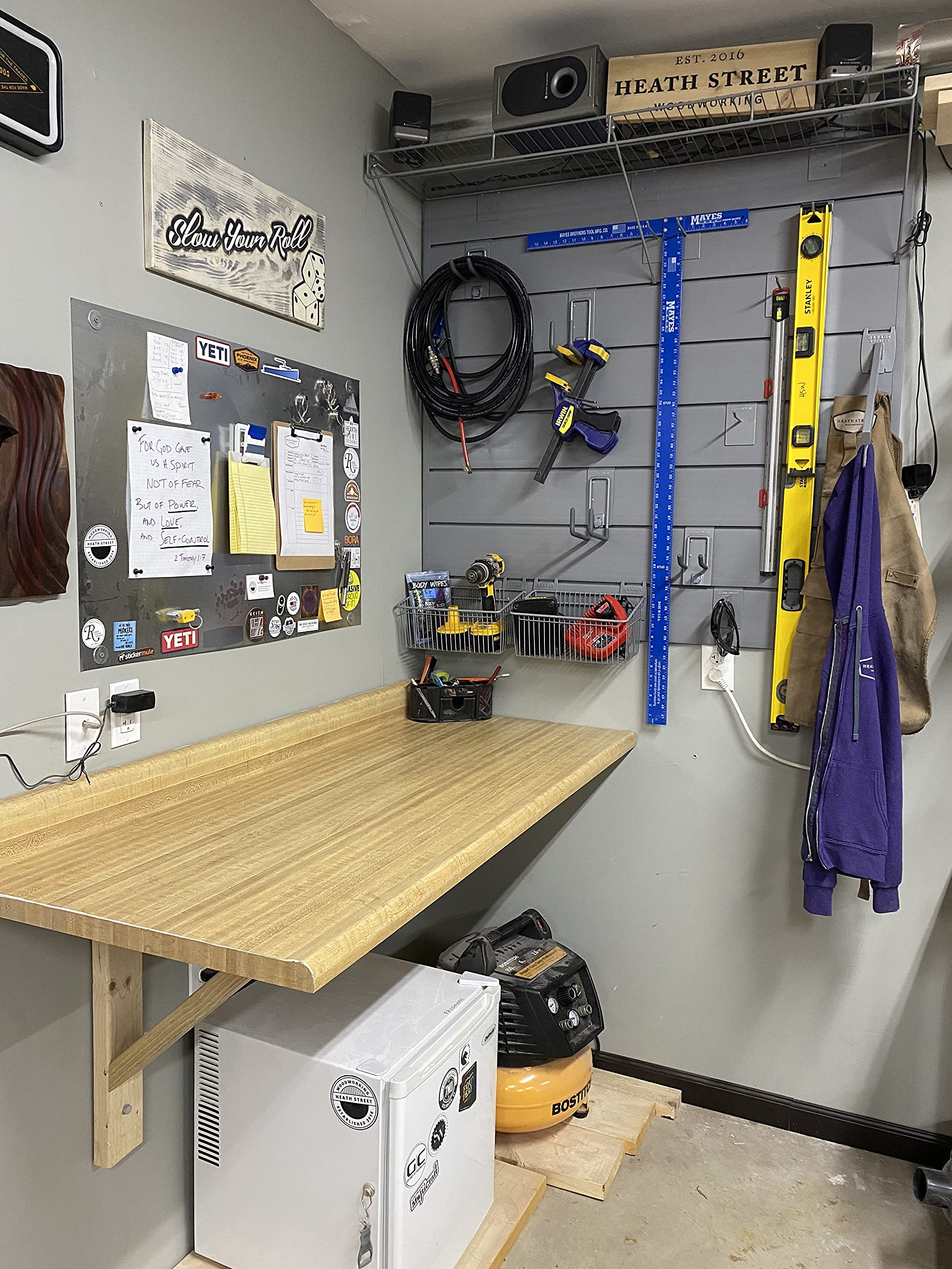 Crownwall PVC Slat Wall Panels Garage Wall Organizer Storage System ...