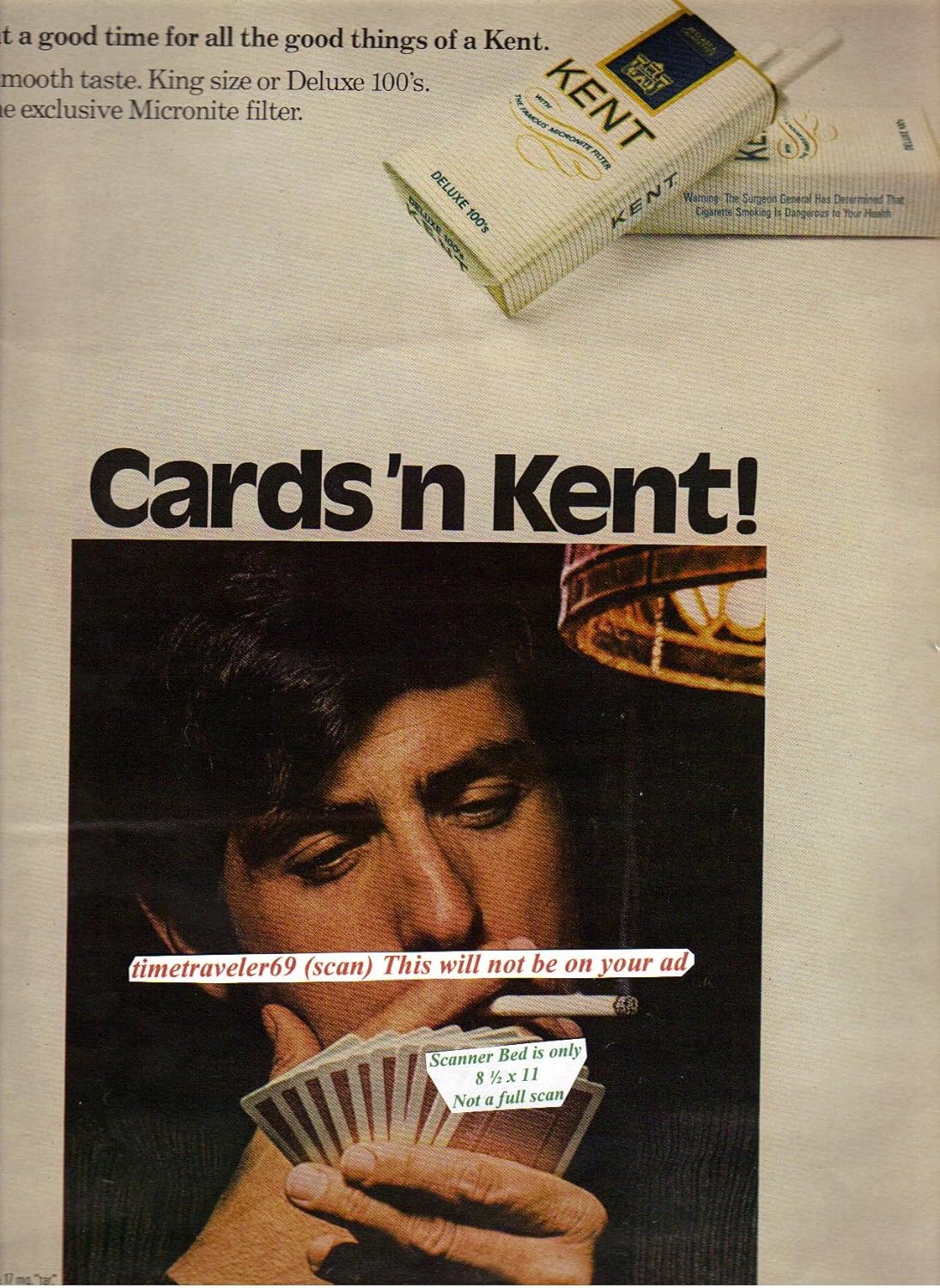 Amazon.com: 1971 Kent cigarettes “cards ‘n Kent” original magazine ad ...
