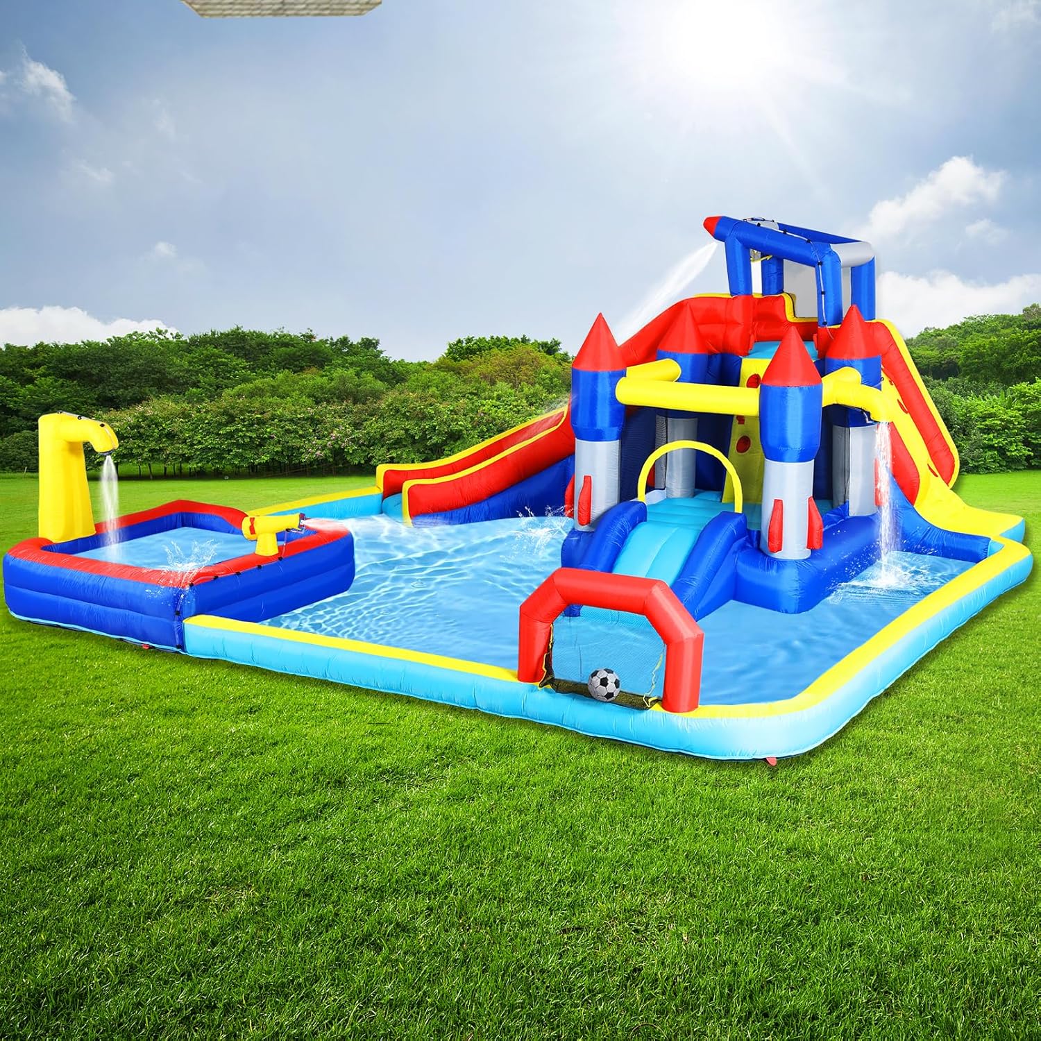 Amazon.com: 10ft Inflatable Water Park Slide - Bounce House with Splash ...