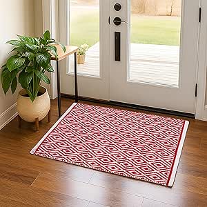 Diamond Cotton Rug- 21X34 RED : Amazon.ca: Home