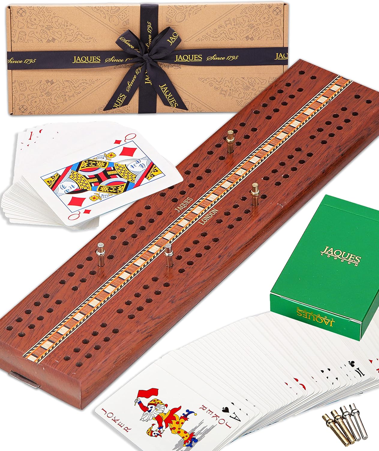 Jaques of London Cribbage Board | Luxurious Cribbage Set with Premium ...