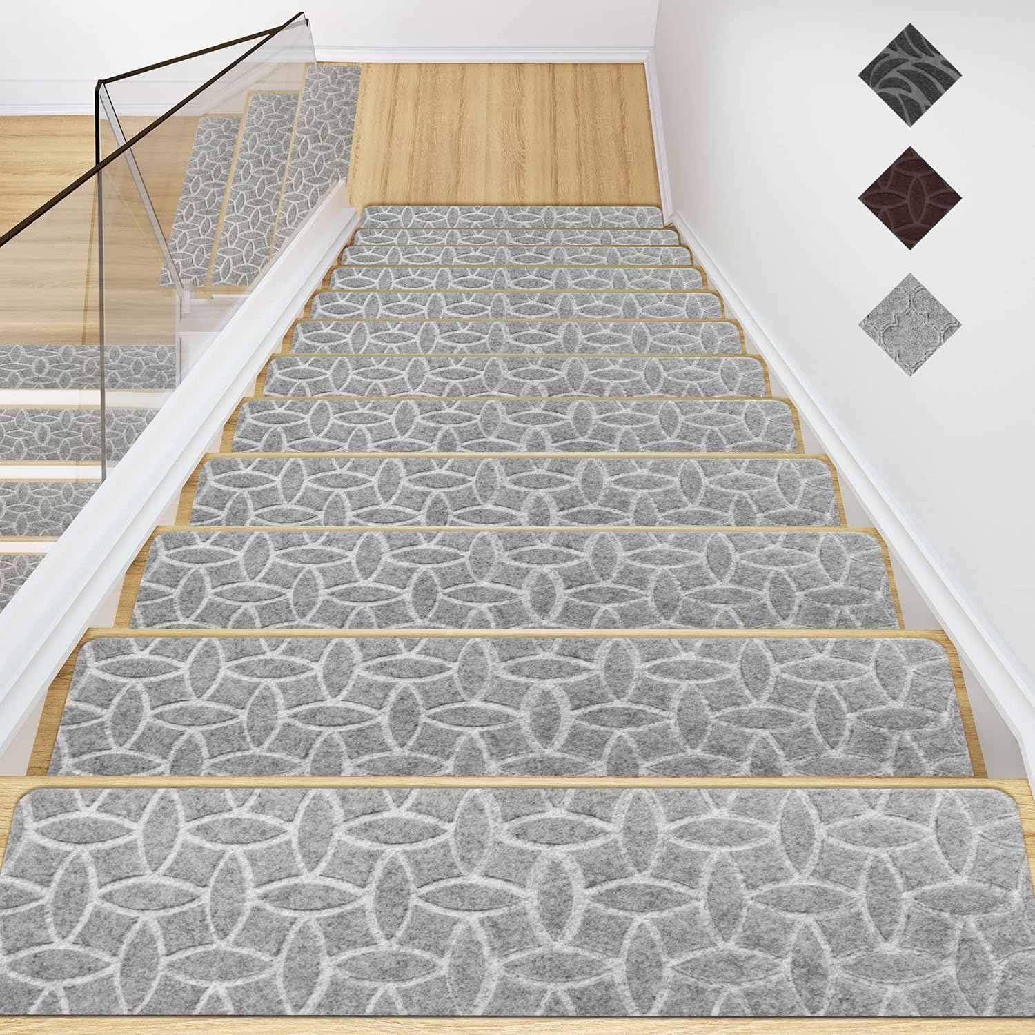 Amazon.com: Wood Stair Treads Carpet Peel and Stick with Self Adhesive ...