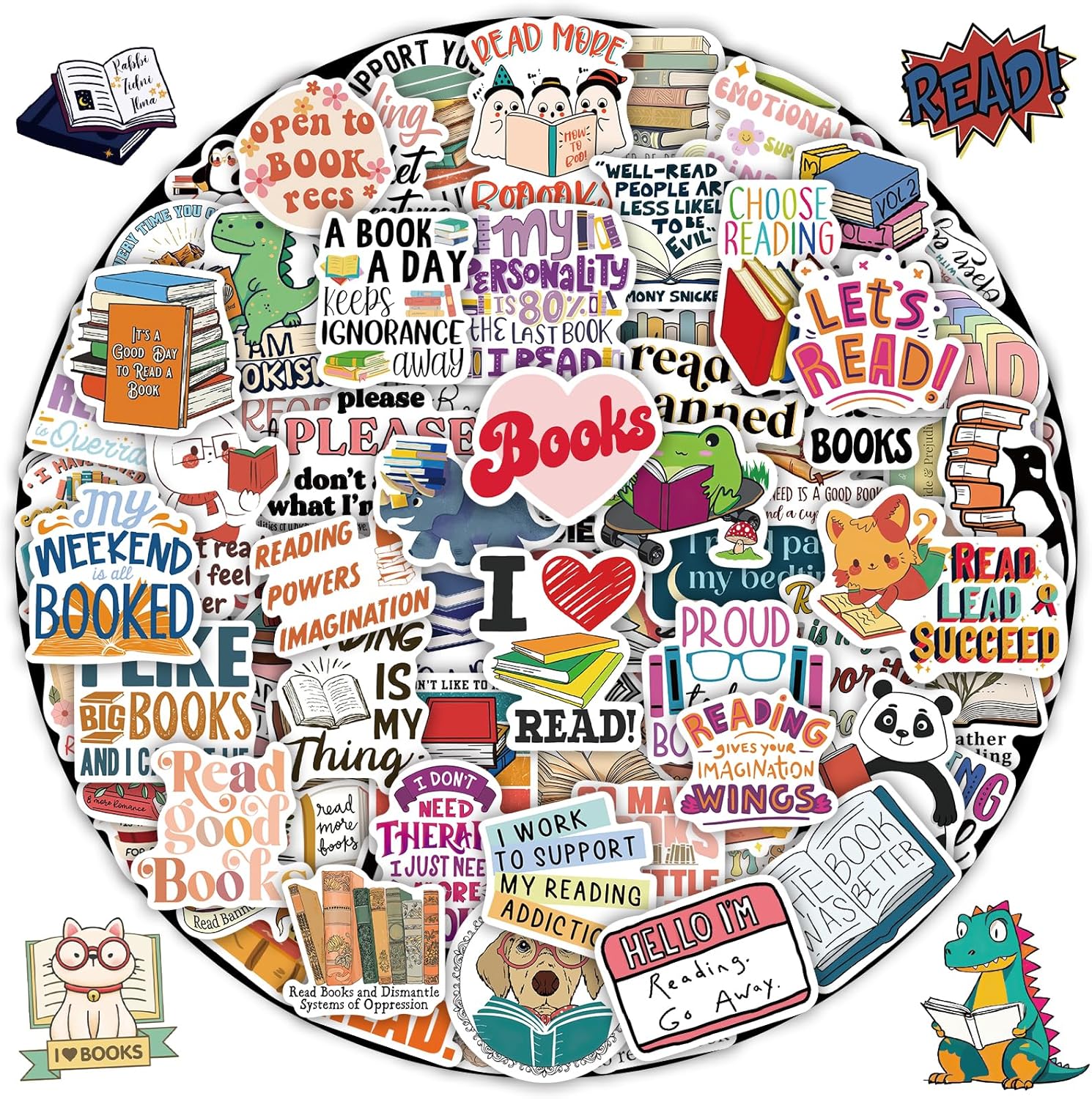 Amazon.com: 100 PCS Book Stickers for Kindle, Adults Bookish Stickers ...