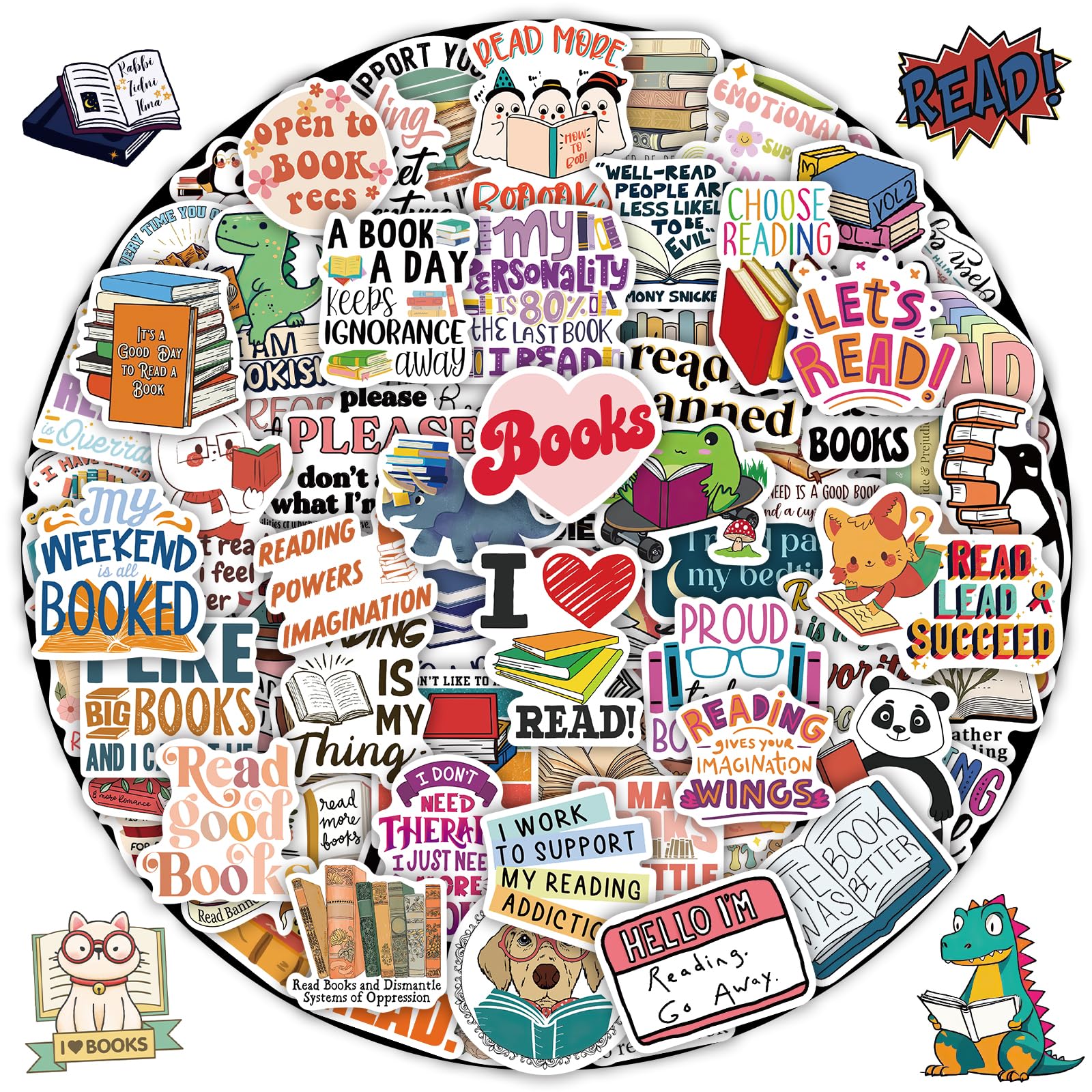 Amazon.com: 100 PCS Book Stickers for Kindle, Sticker Book for Adults ...
