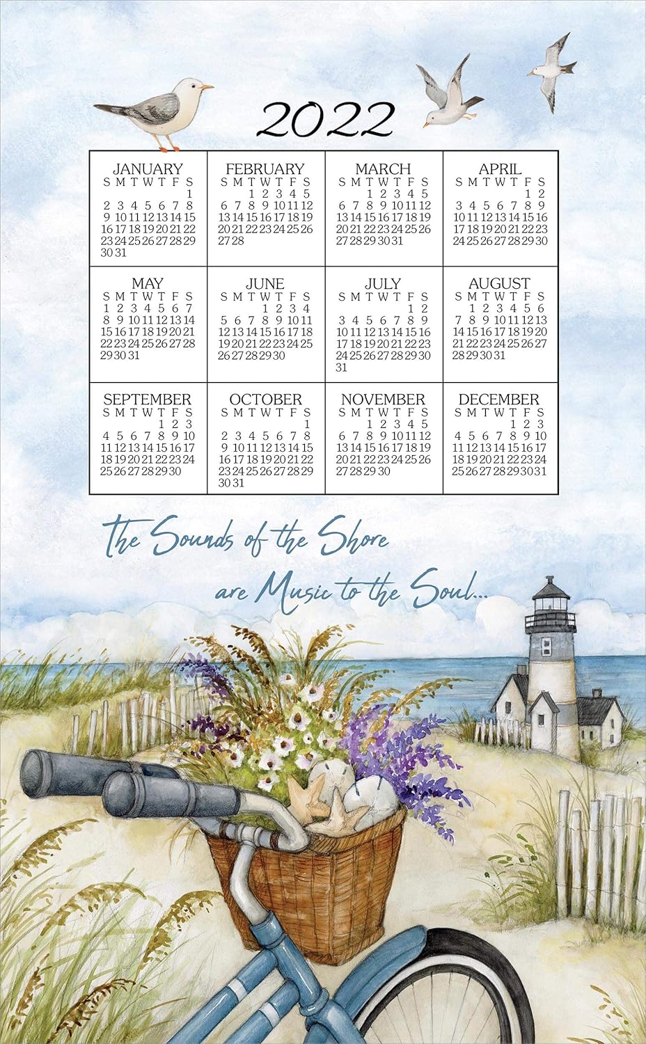 Amazon.com: Kay Dee Designs Seashore Calendar Towel, Multi : Office ...