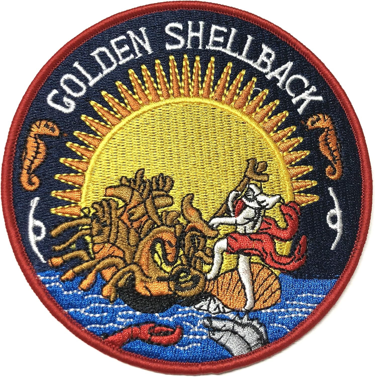 Amazon.com: Golden Shellback 4.5" Embroidered Patch DIY Iron or Sew-on ...