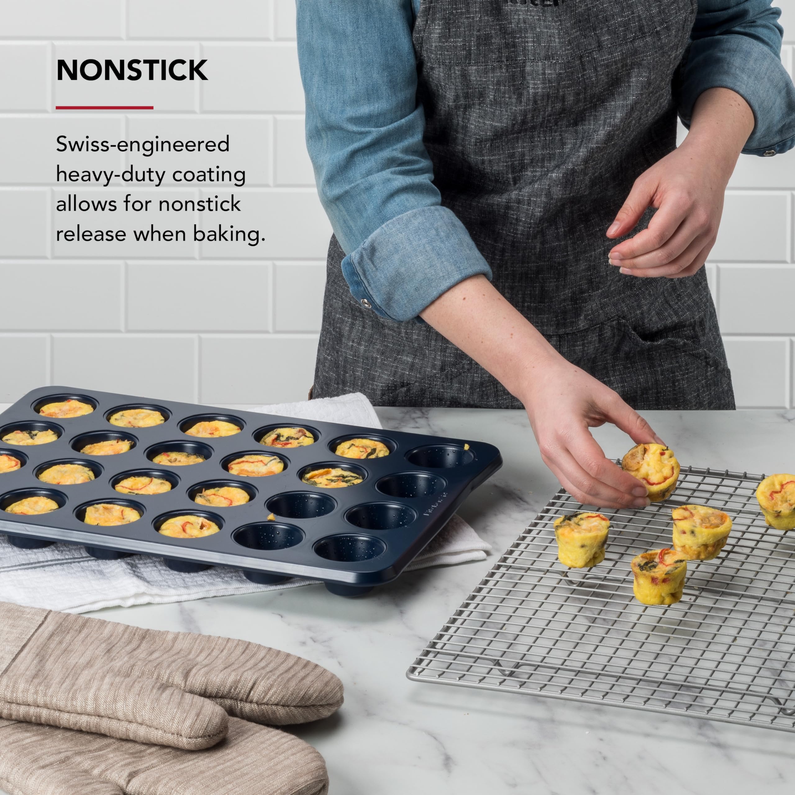 Snapklik.com : KitchenAid 24-Cup Nonstick Aluminized Steel Mini Muffin Pan
