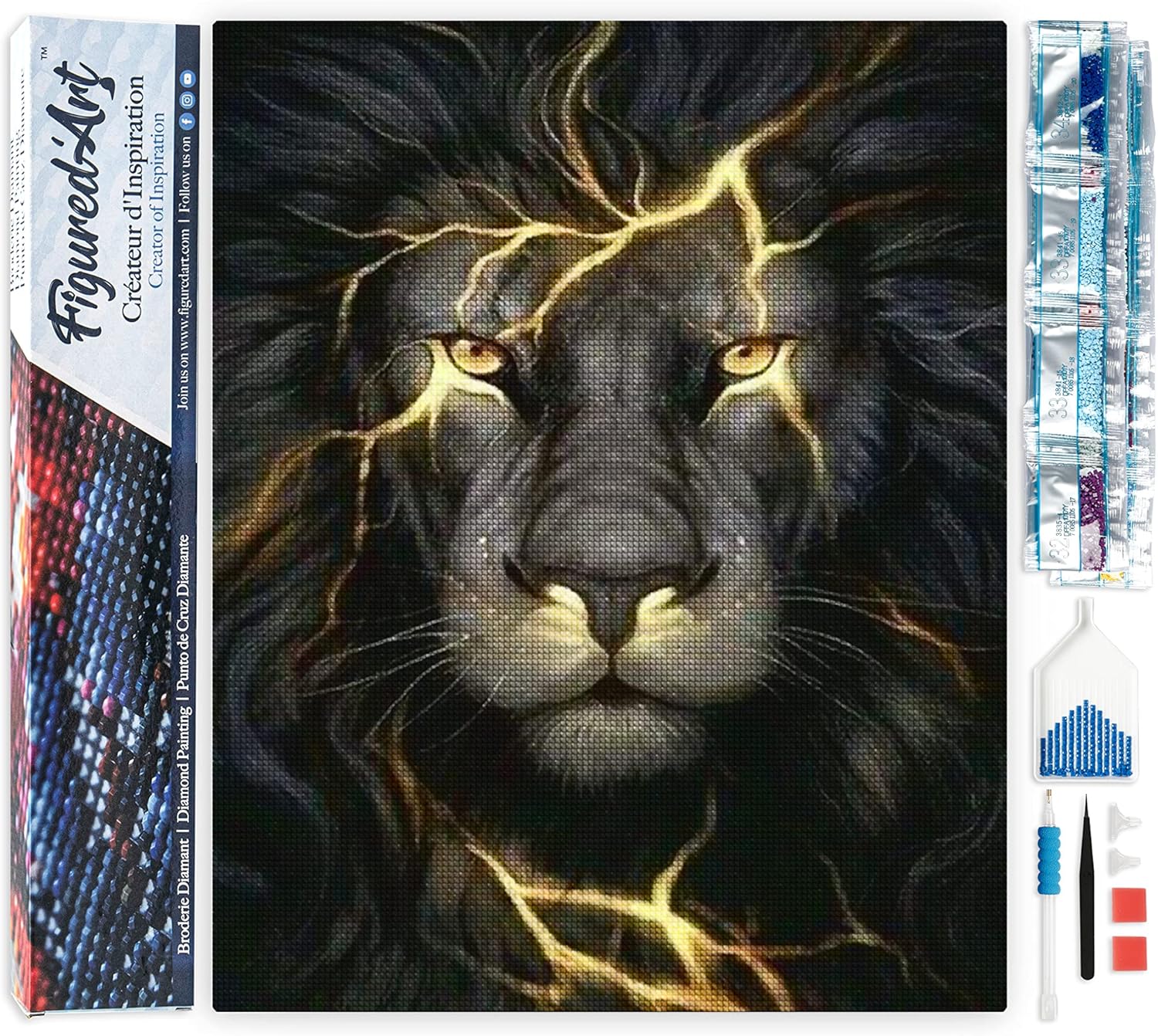 Figured'Art Diamond Painting Kit completo - Cuadro 40x50cm de Pintura ...