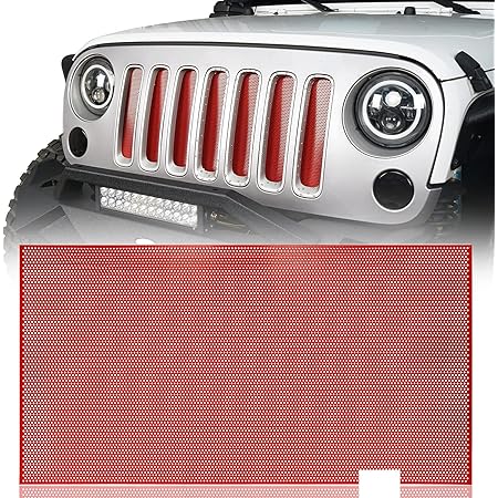 Amazon.com: Hooke Road JK Front Grill Mesh Grille Insert Bug Screen US ...