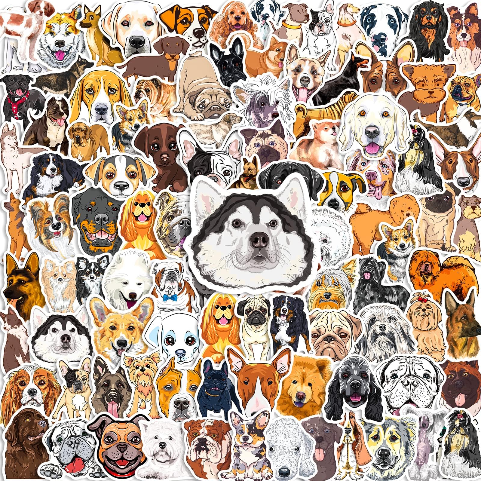 Amazon.com: Dog Stickers Decals - Water Bottle, Laptop Phone, Case ...