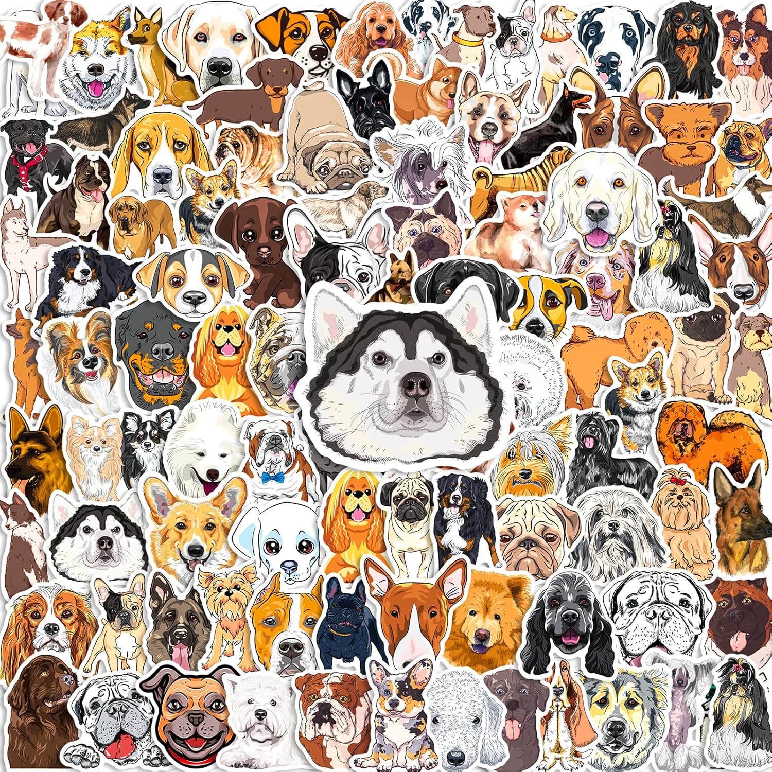 Amazon.com: 100 Cute Dog Stickers - Funny Dog Stickers for Kids, Teens ...