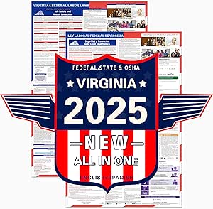 Amazon.com : 2025 Virginia State and Federal Labor Laws Poster – OSHA ...