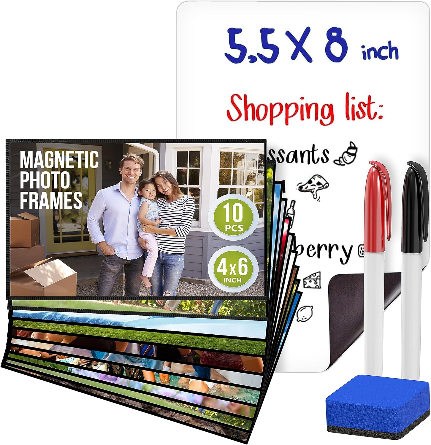 Amazon.com: Magnetic Picture Frames for Refrigerator 4x6 (10 Pack ...