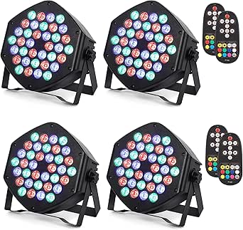 Amazon.com: LUNSY Rechargeable Par Lights 36 RGB Stage Lights, Wireless ...