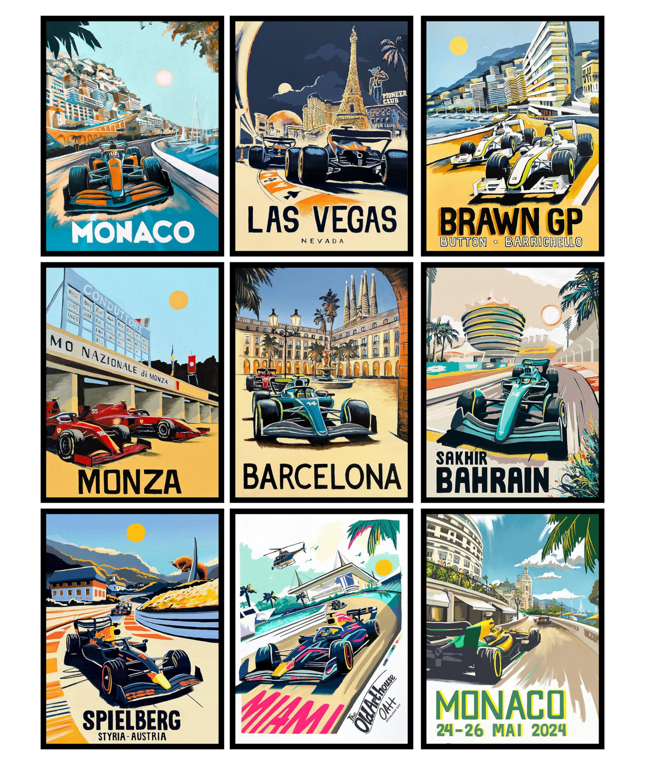 Amazon.com: IspacK F1 Poster Formular One Posters Canvas Car Posters ...