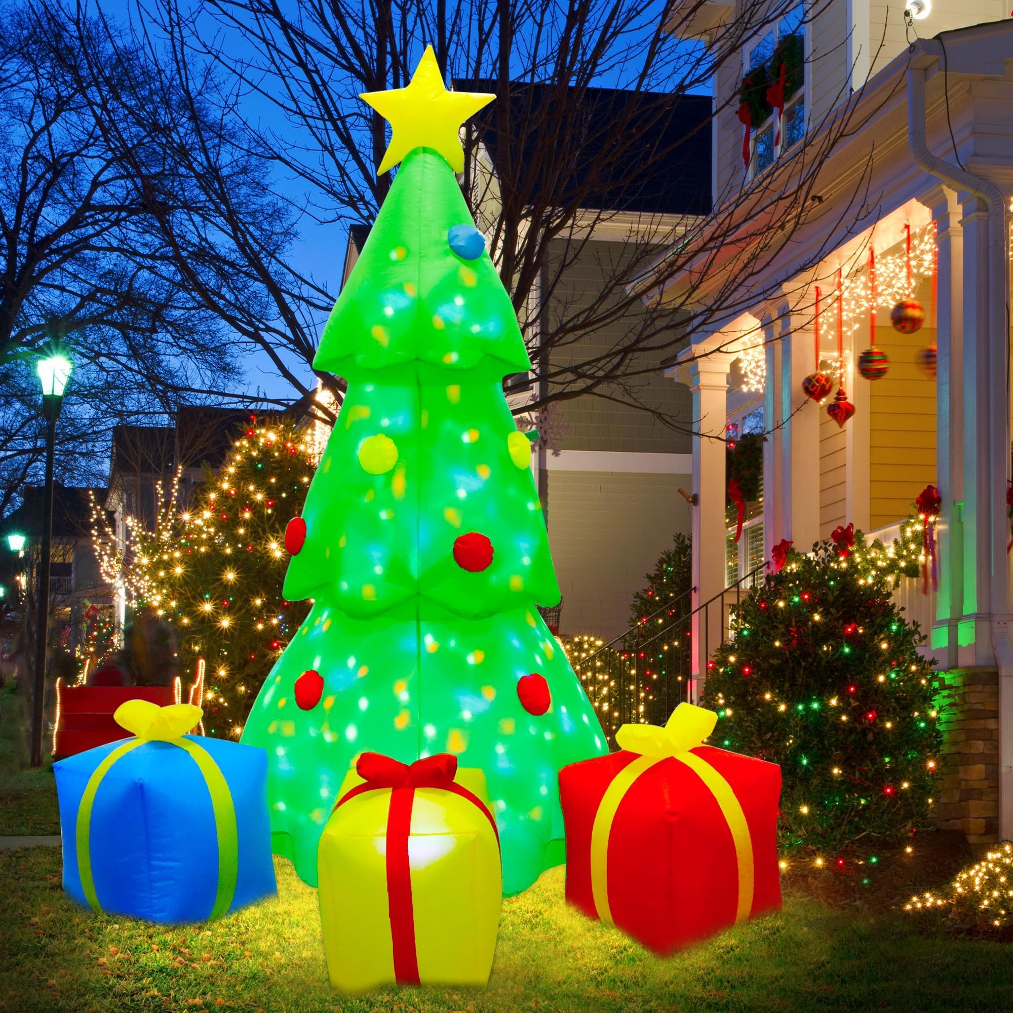 Amazon.com: 5 Foot Tall Inflatable Christmas Tree with Multicolor Gift ...