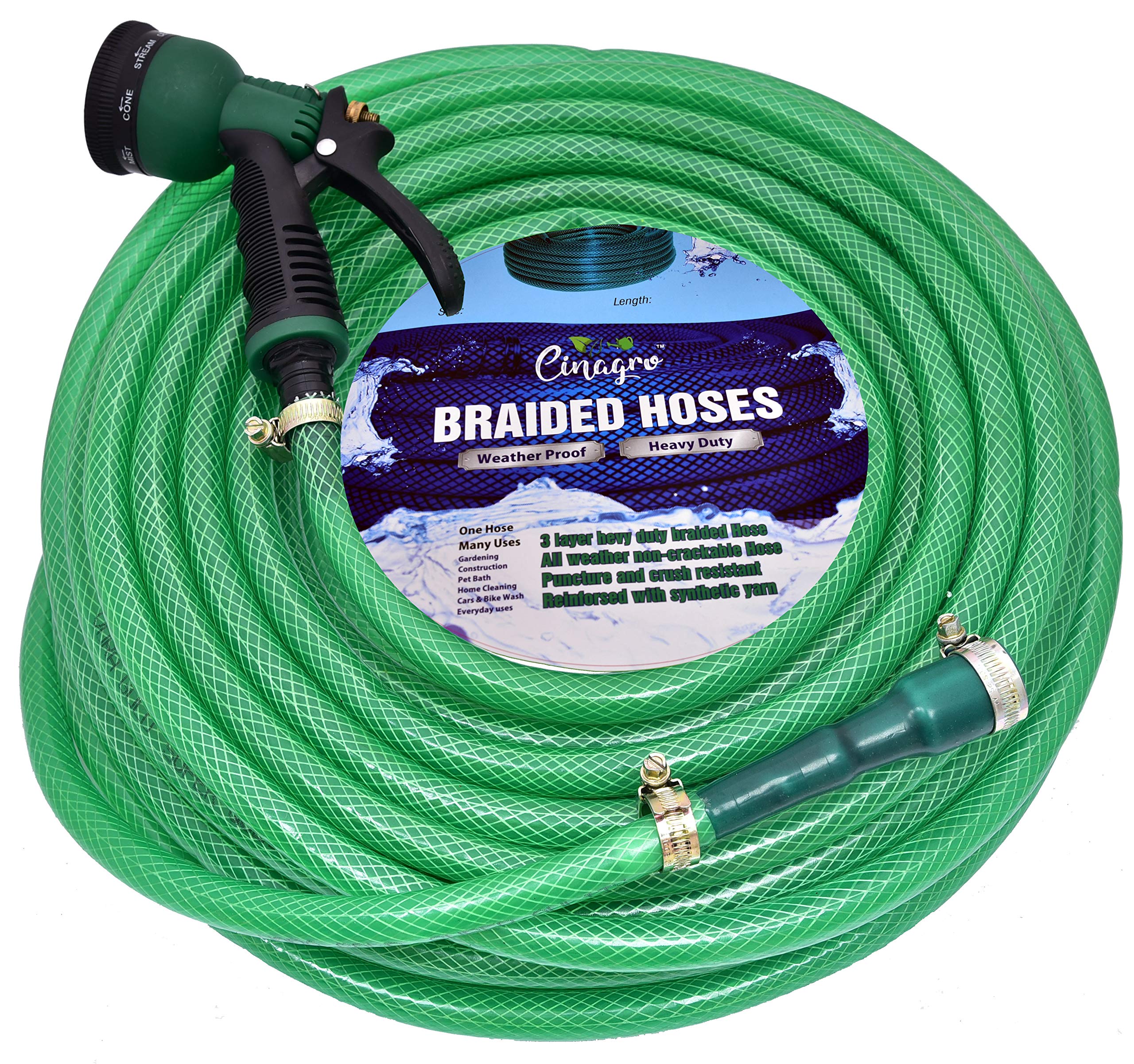 Buy Cinagro 10 Metres Braided Hose Pipe With Nozzle Sprayer Tap