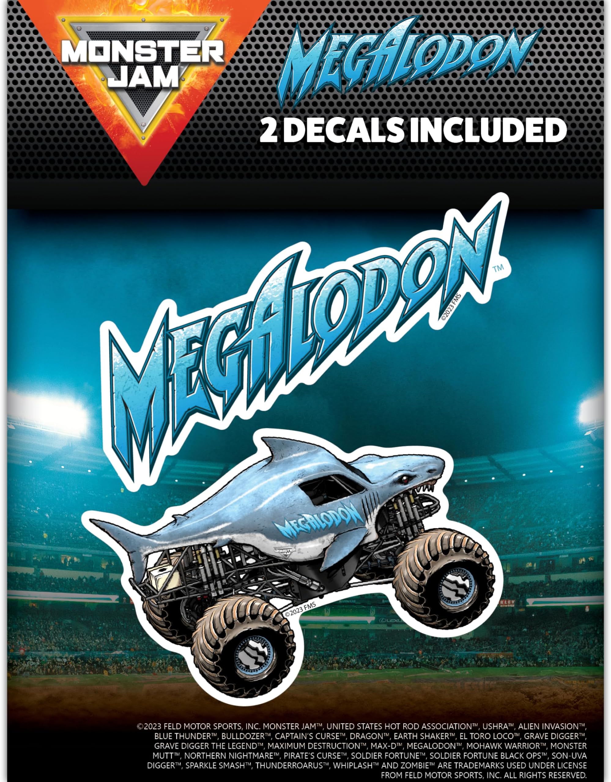 Amazon.com - Monster Jam Megalodon Decals - Set of 2 Megalodon Monster ...
