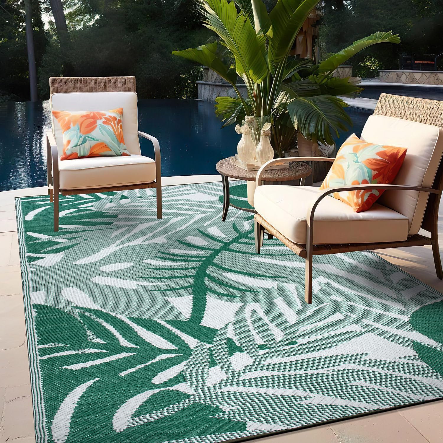 Amazon.com: Outdoor Patio Plastic Straw Rug - 5'x8' Outdoor Camping Rug ...