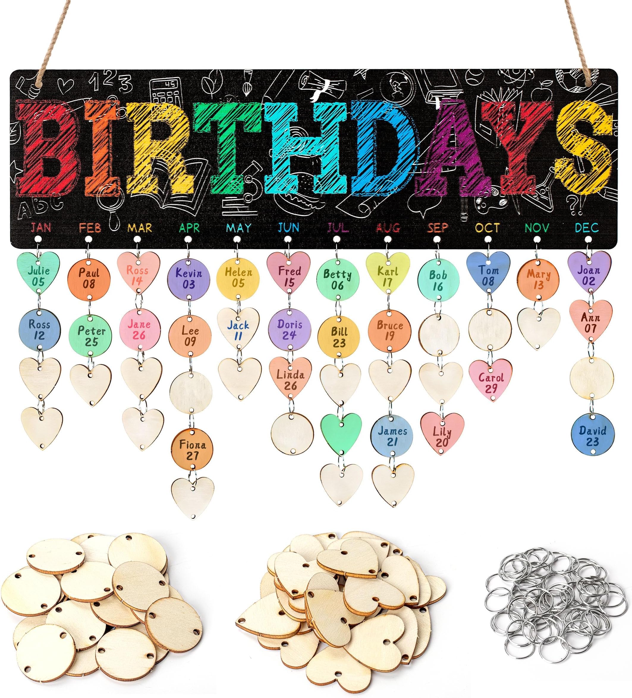 Amazon.com: Eersida Birthday Calendar Wall Hanging Family Birthday ...