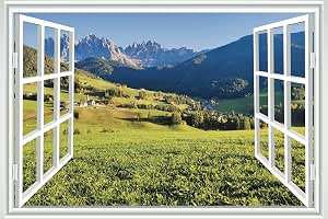 Amazon.com: WRIGAEL Fake Window for Walls Faux Window Decal Windows ...