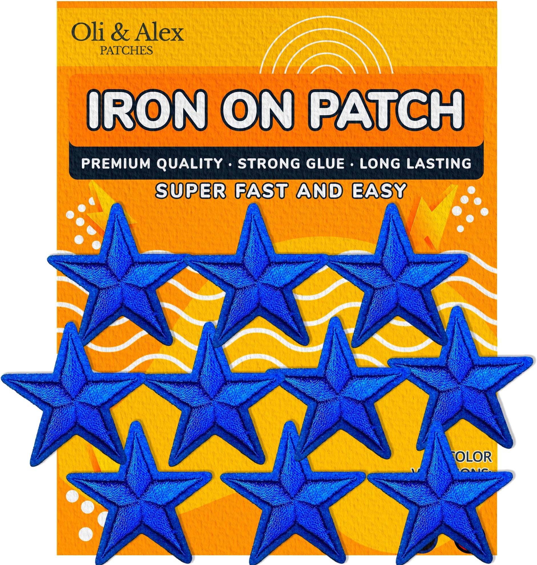 Amazon.com: AXEN Stars Patches, Embroidered Iron on/Sew on Stars ...