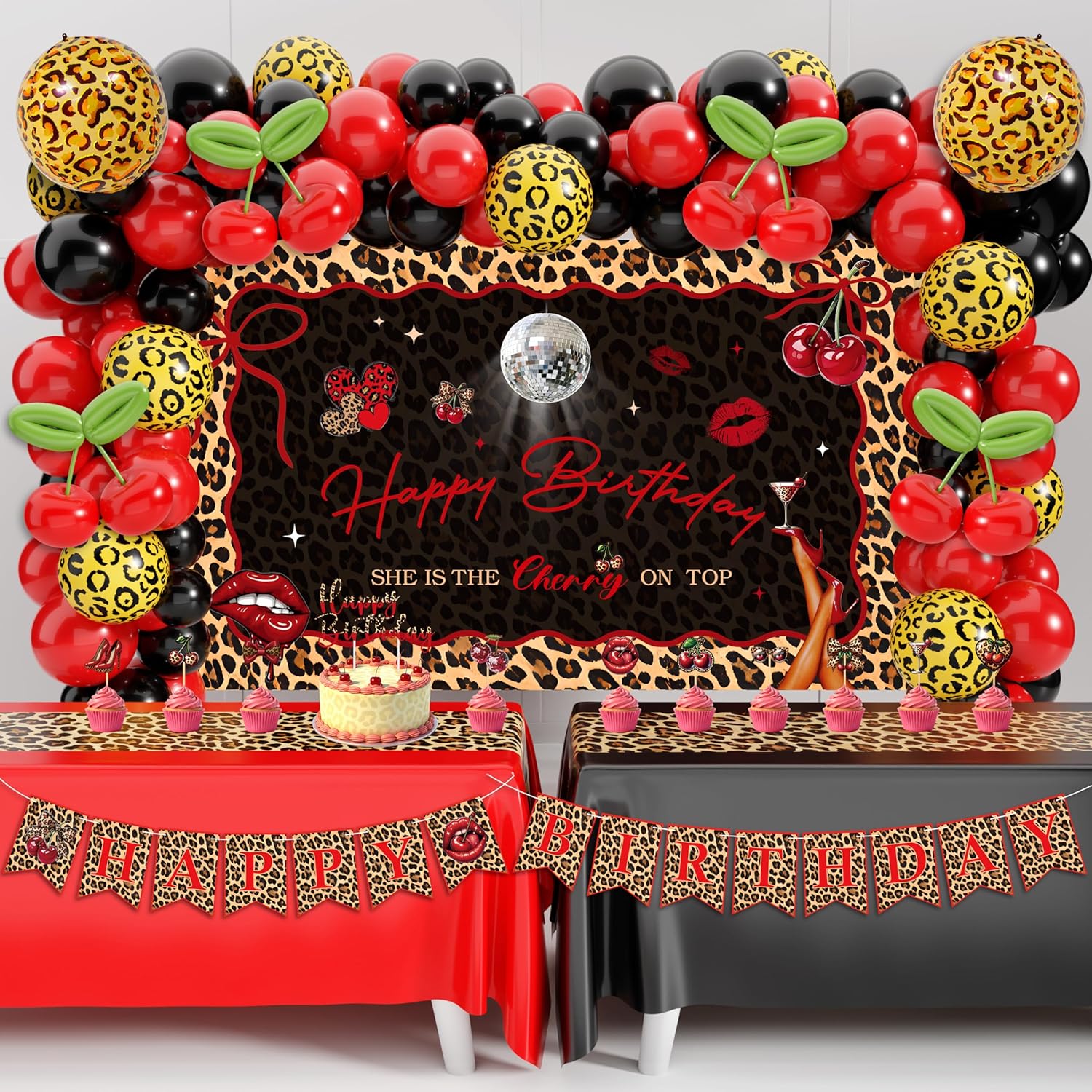Amazon.com: Cheetah Print Birthday Decorations, 124 Pcs Leopard ...