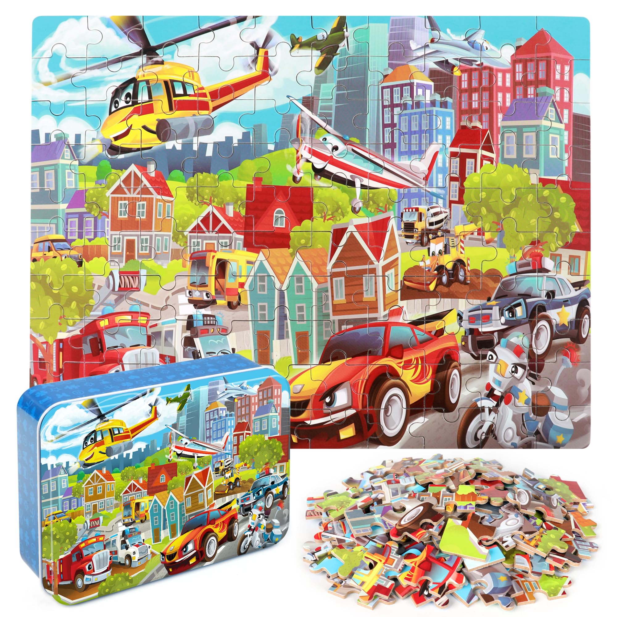 Snapklik.com : Puzzles For Kids Ages 4-8 Transportation Vehicles Jigsaw ...