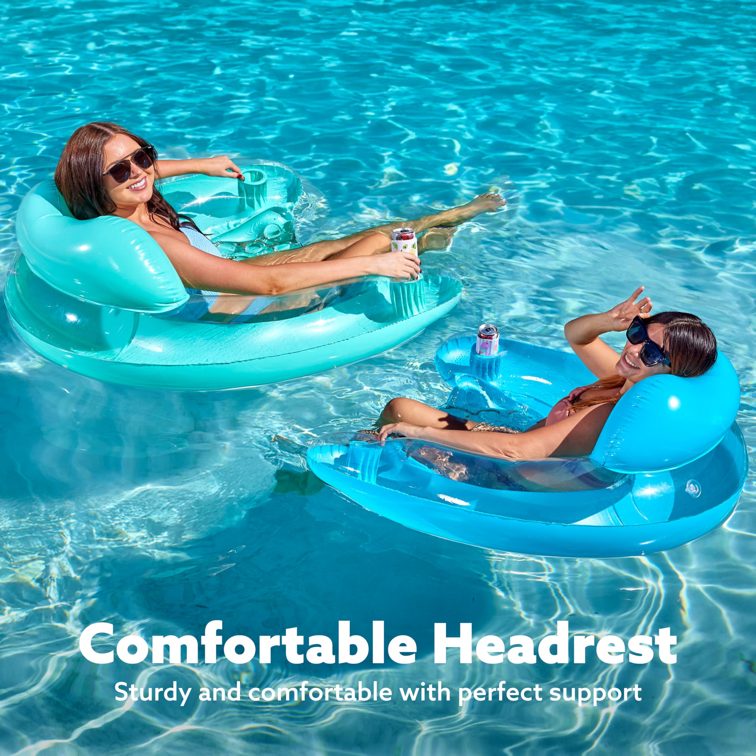 Snapklik.com : SLOOSH Inflatable Pool Floats Adult,2 Pack Pool Chairs