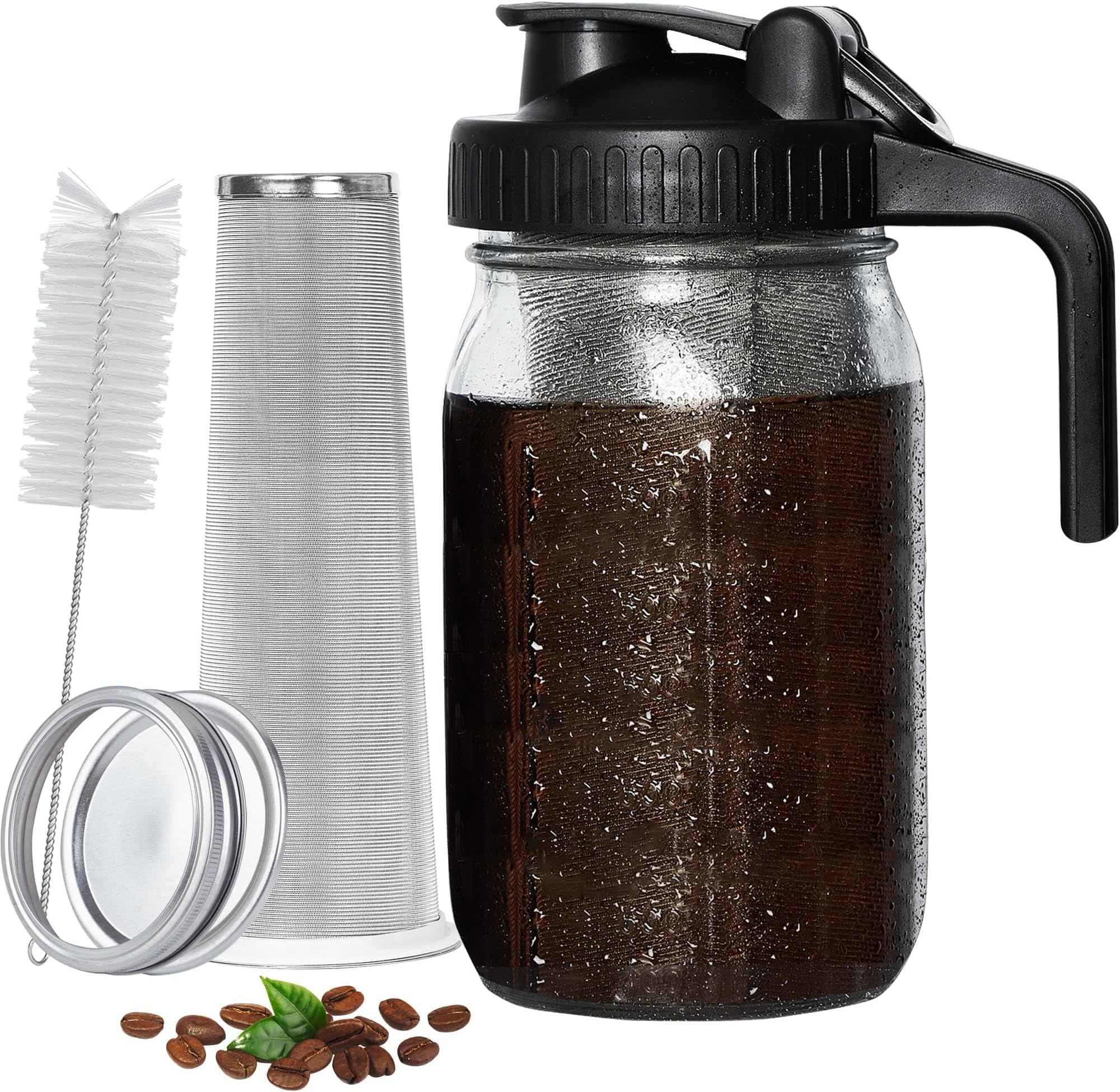 Amazon.com: PIZVOX Cold Brew Coffee Maker Pitcher-32oz Thick Glass ...