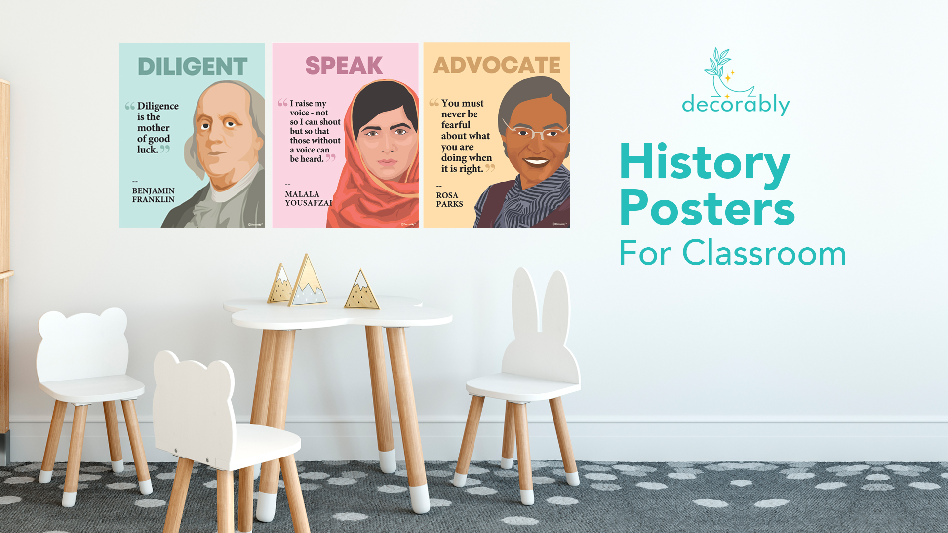 Classroom Posters History - Set Of 6 Inspirational Historical Figures ...