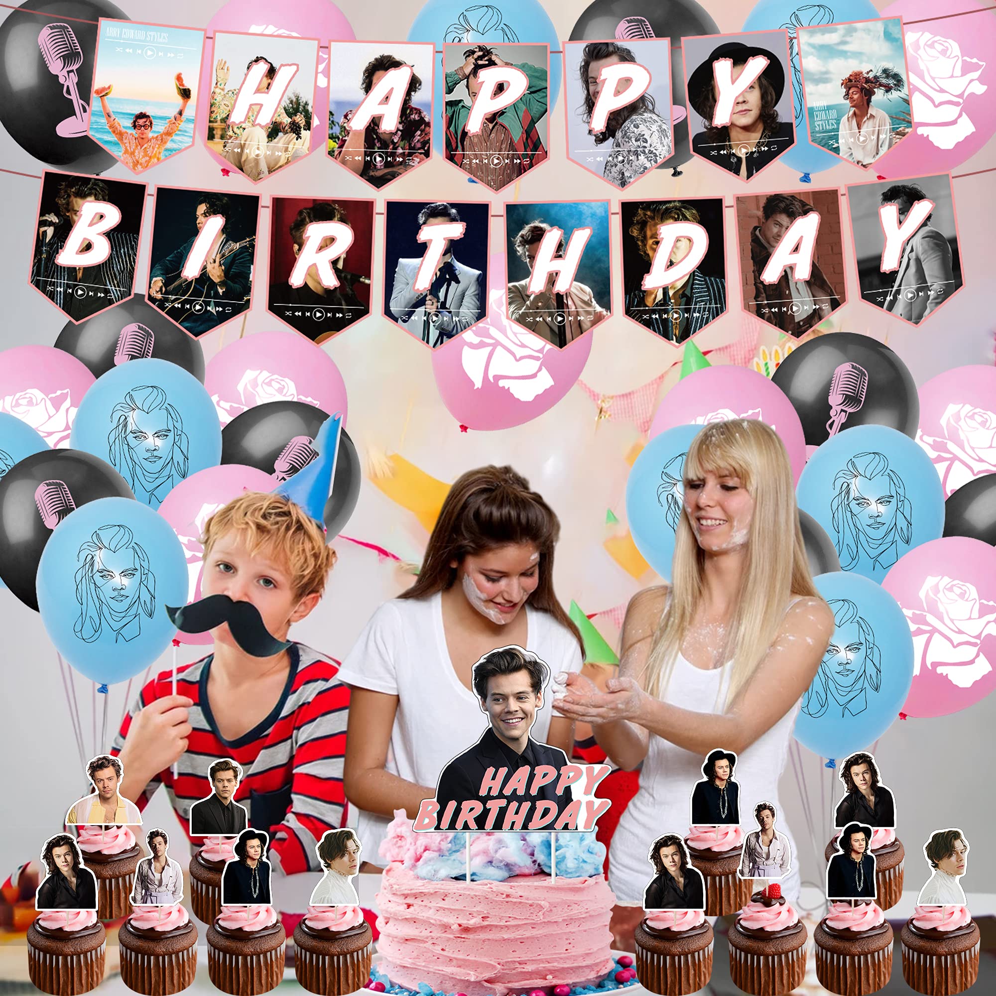 Buy 100 PCS Harry Styles Birthday Decorations Music Themed Party ...