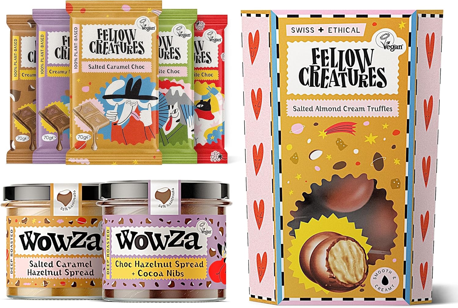 Fellow Creatures Ultimate Creamy Vegan Chocolate Gift Hamper, Plant ...