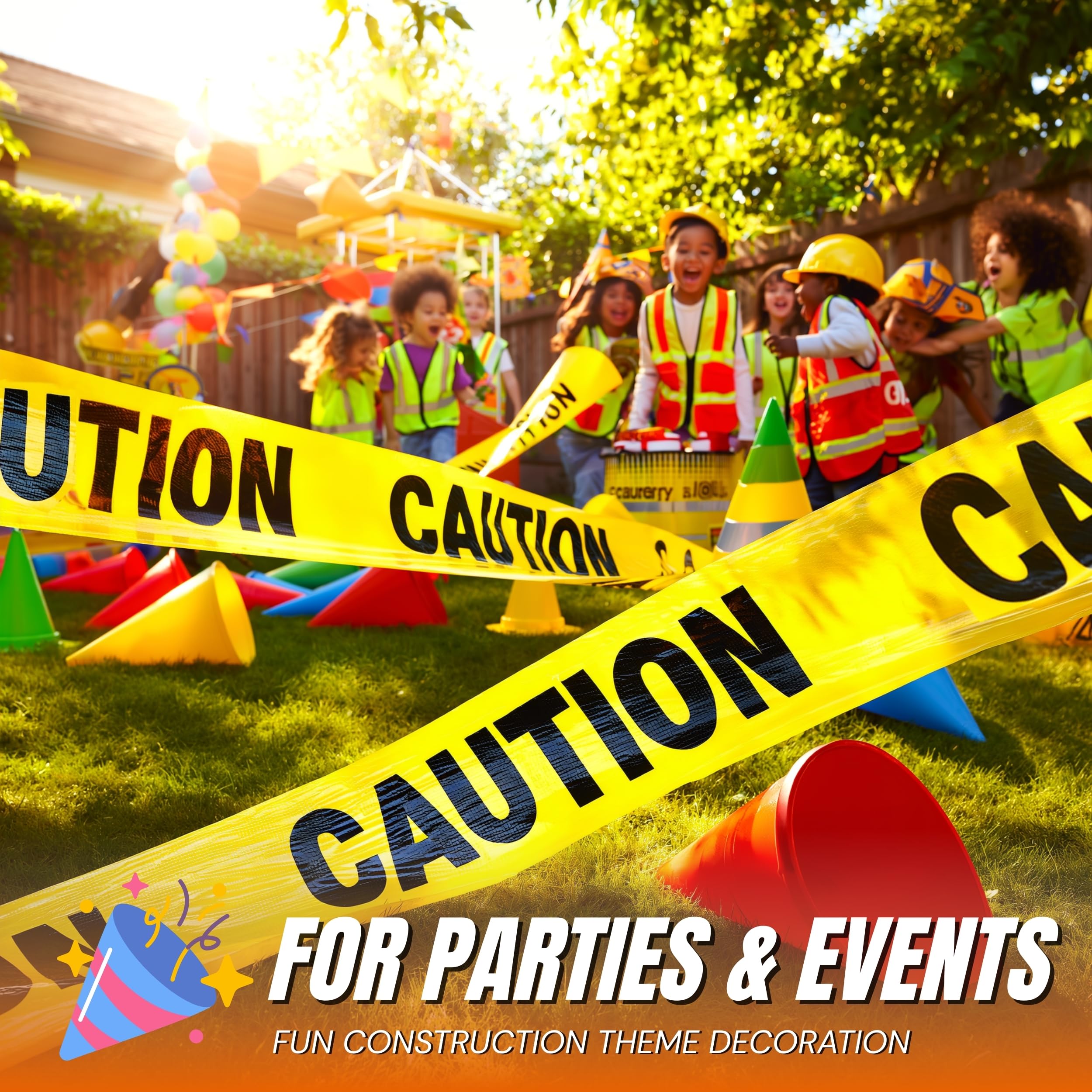 Snapklik.com : Caution Party Tape 3 In. Wide X 100 Ft. Long High ...