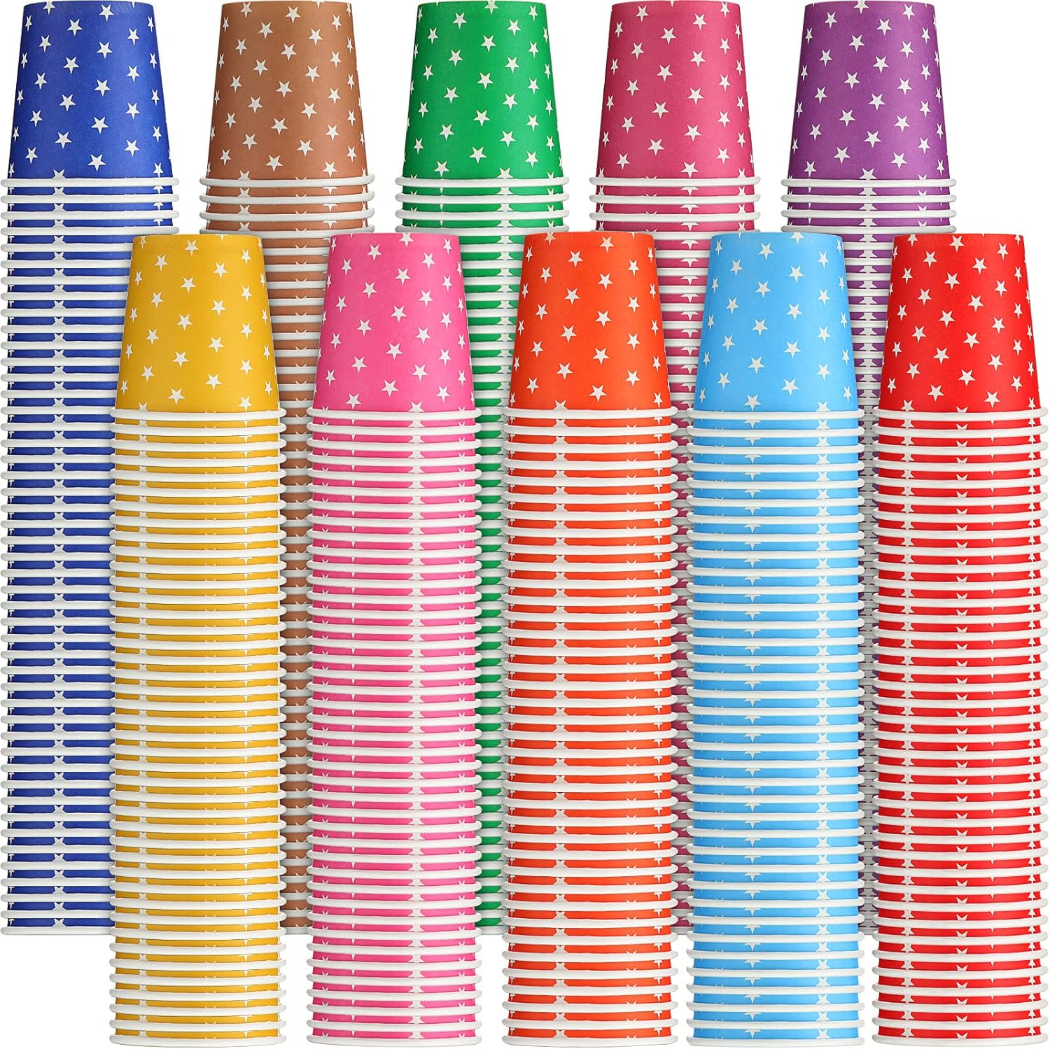 Amazon.com: Thenshop 1000 Pack 5oz Paper Cups, Multicolor Small ...
