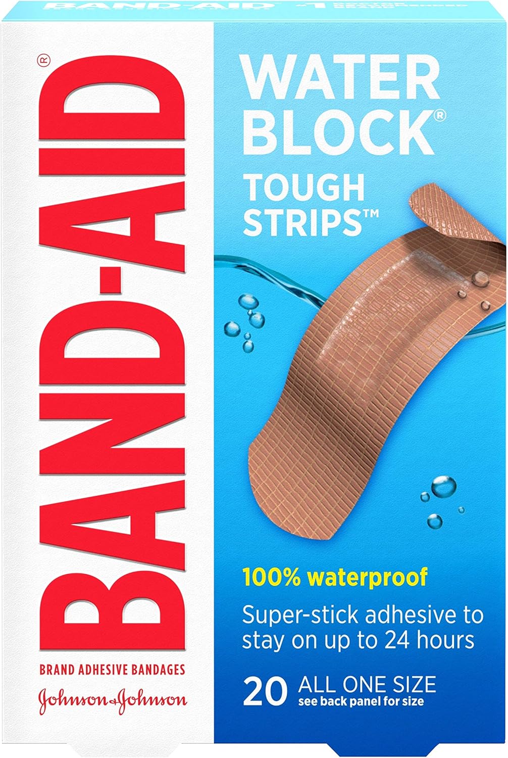Amazon.com: Band-Aid Brand Water Block Waterproof Tough Adhesive ...