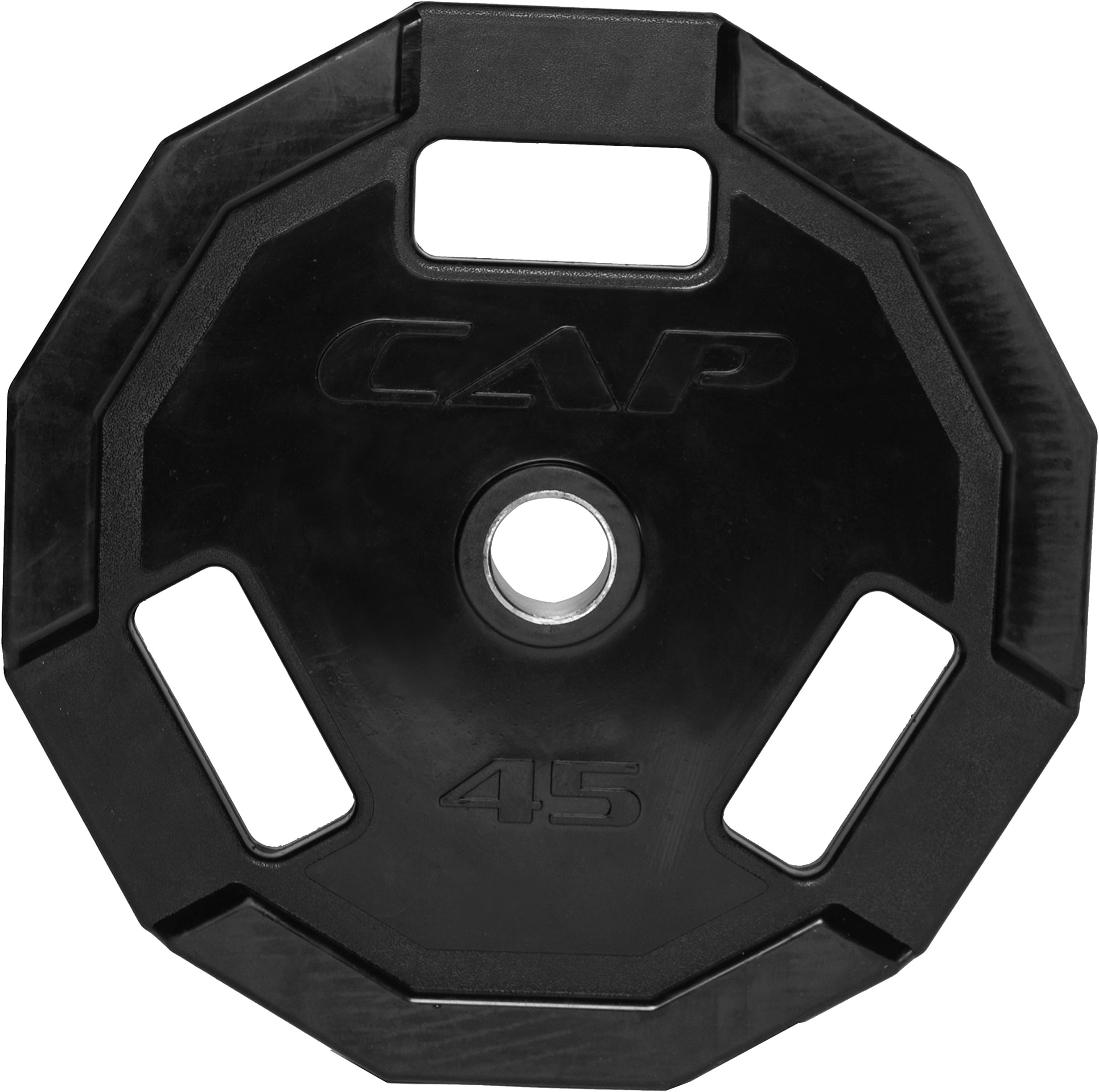 Cap Barbell 12 Sided Rubber Olympic Grip Weight Plates Black ...