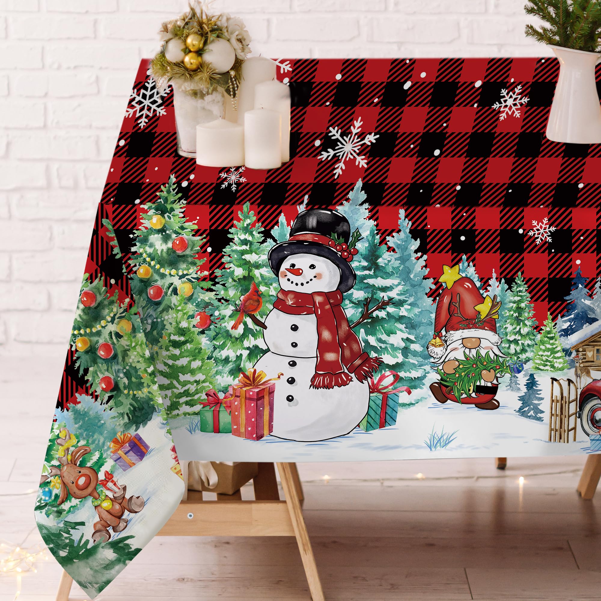 Amazon.com: Christmas Tablecloth 60×84 Inch, Christmas Decorations ...