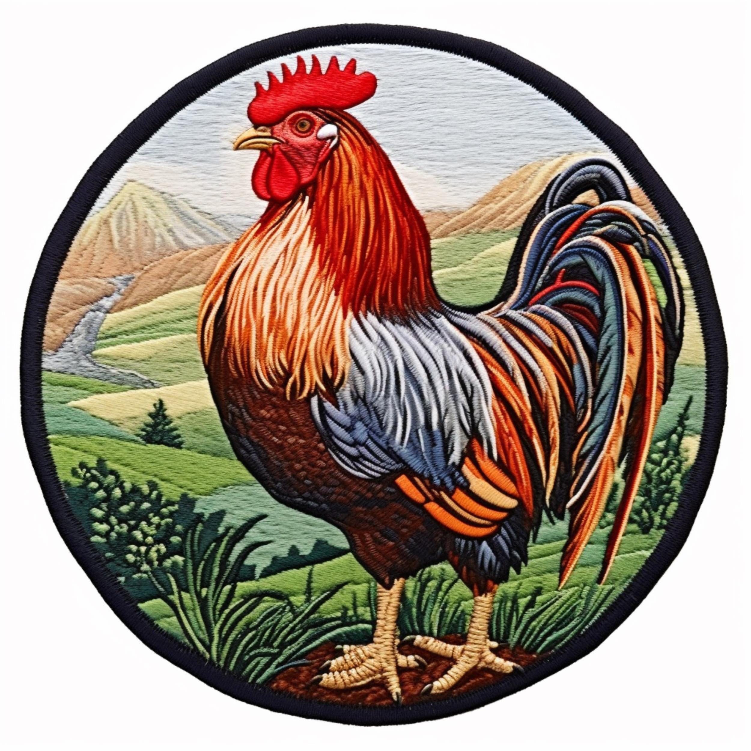 Amazon.com: Rooster Patch 3" Iron-on Embroidered Sublimated Applique ...