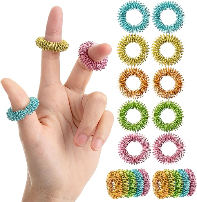 Amazon.com: Mr. Pen- Spiky Sensory Rings, 10 Pack, Colorful Stress ...