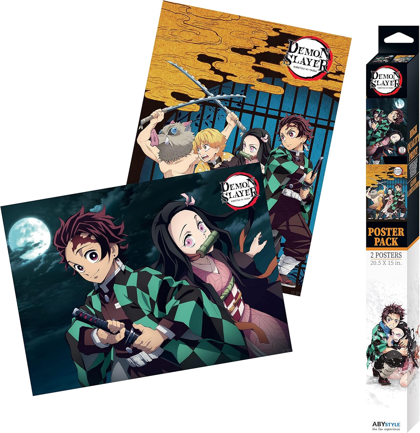 ABYSTYLE - DEMON SLAYER - Set 2 Chibi Posters - Groupe & Duo (52x38cm ...