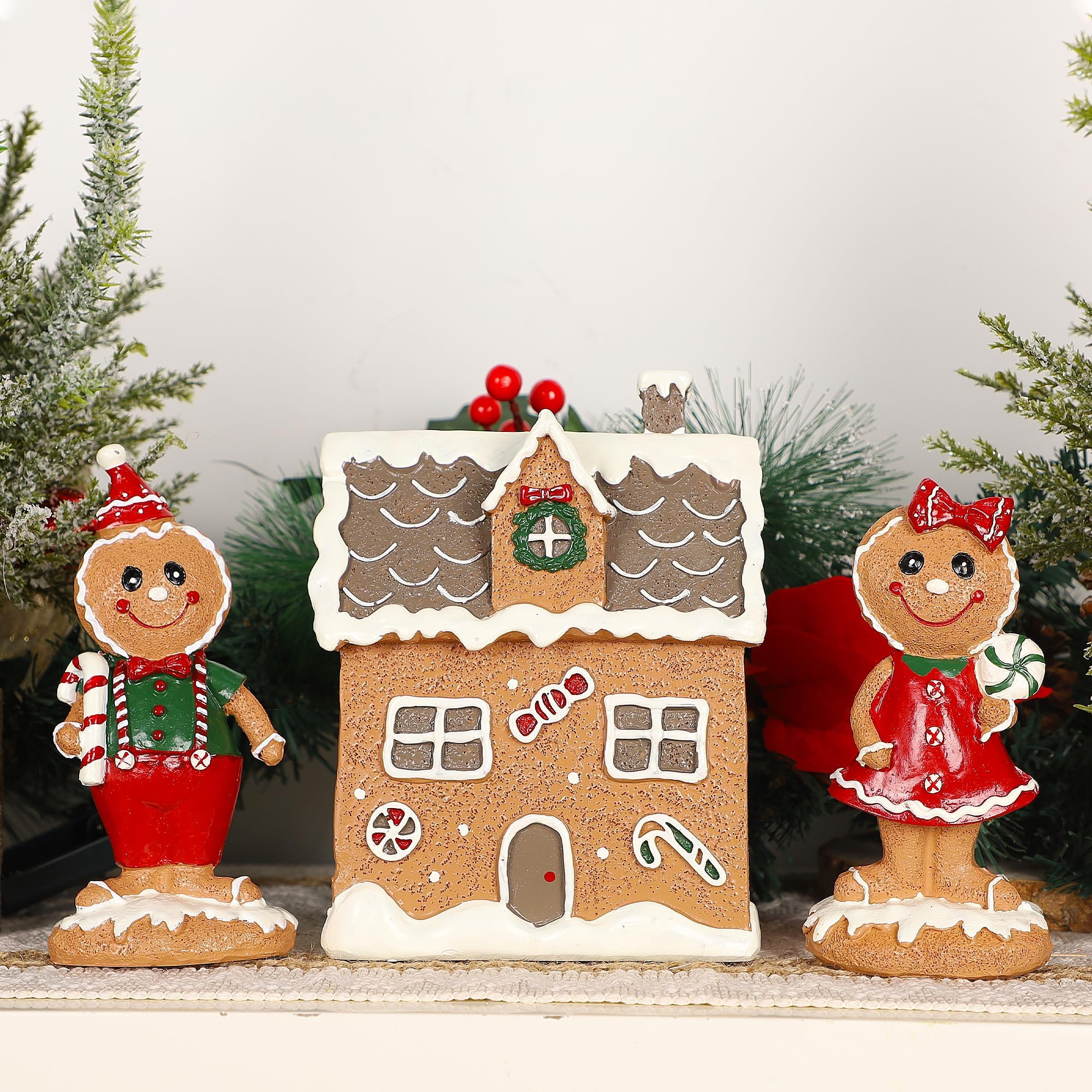 Amazon.com: Holiday Stacked Gingerbread Men Tabletop Figurine Decor ...