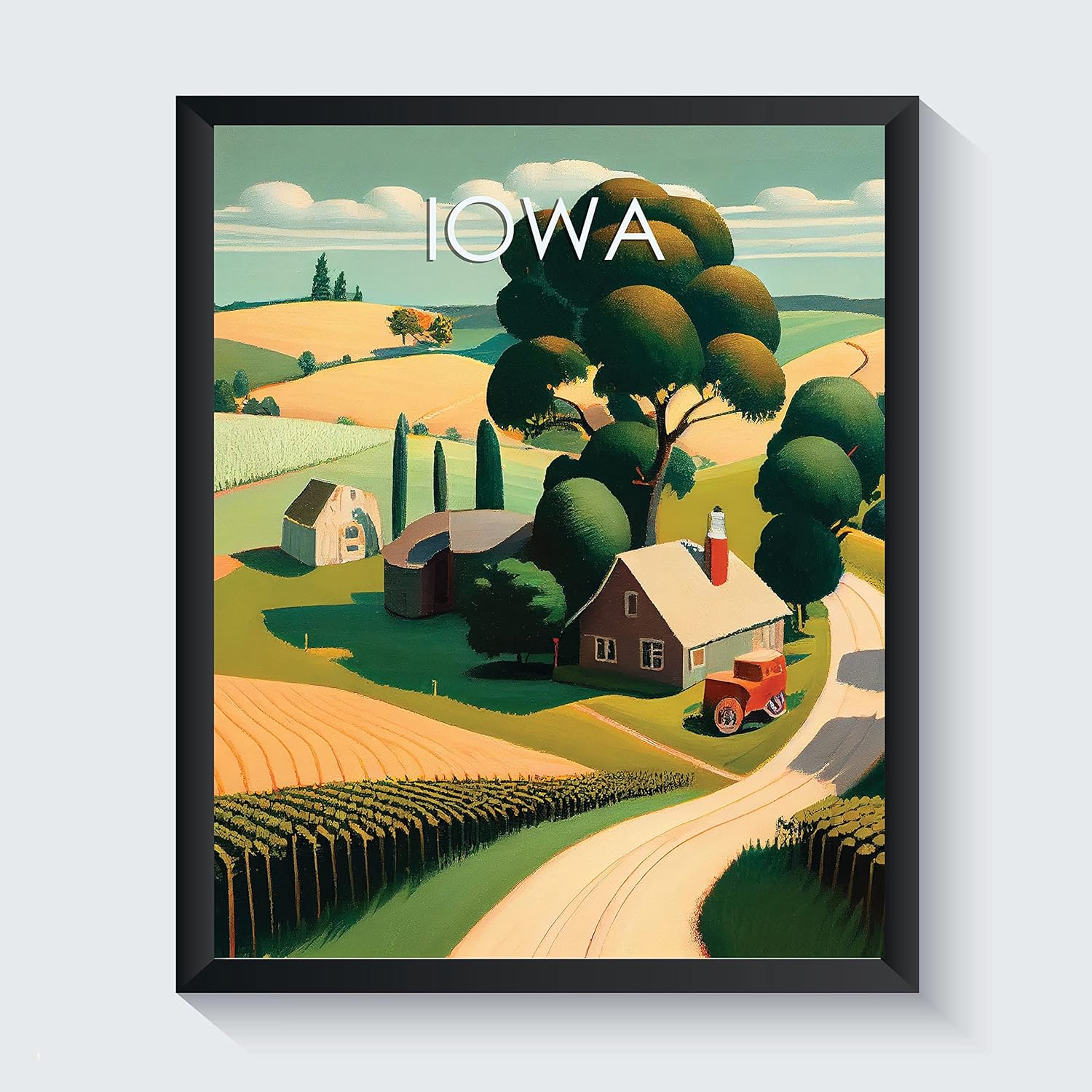 Amazon.com: Iowa Country Side Art Print, Iowa Poster Wall art Decor ...